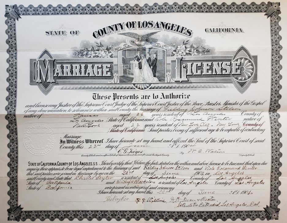 Marriage Certificate Los Angeles California
